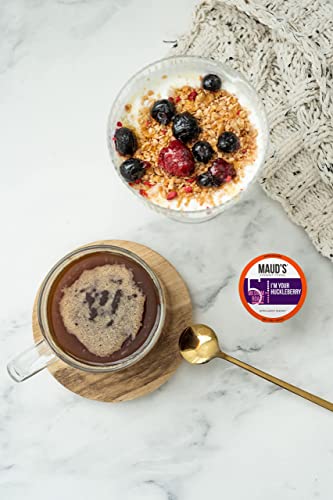 Maud's Huckleberry Coffee (I'm Your Huckleberry), 18ct. Solar Energy Produced Recyclable Single Serve Huckleberry Holiday Flavored Coffee Pods – 100% Arabica Coffee California Roasted, KCup Compatible