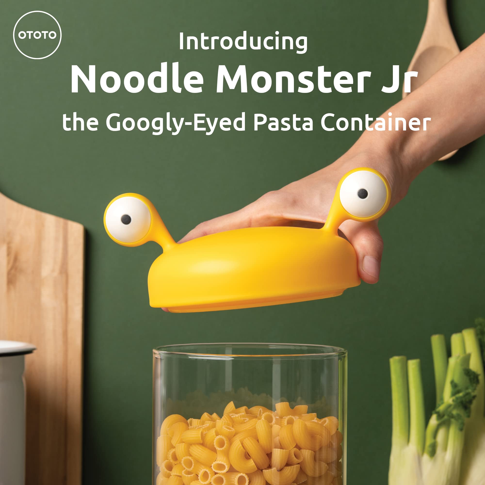 OTOTO Noodle Monster Kitchen Canisters Glass Pantry Storage Containers With Lids, Spaghetti Container Storage, Pasta Containers For Pantry, Airtight Food Storage Containers, Kitchen Gadgets