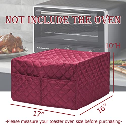 Becony Convection Toaster Oven Cover - Smart Microwave Oven Protector Waterproof Dustproof and Stain Resistant,Outdoor Kitchen Accessories(Red)