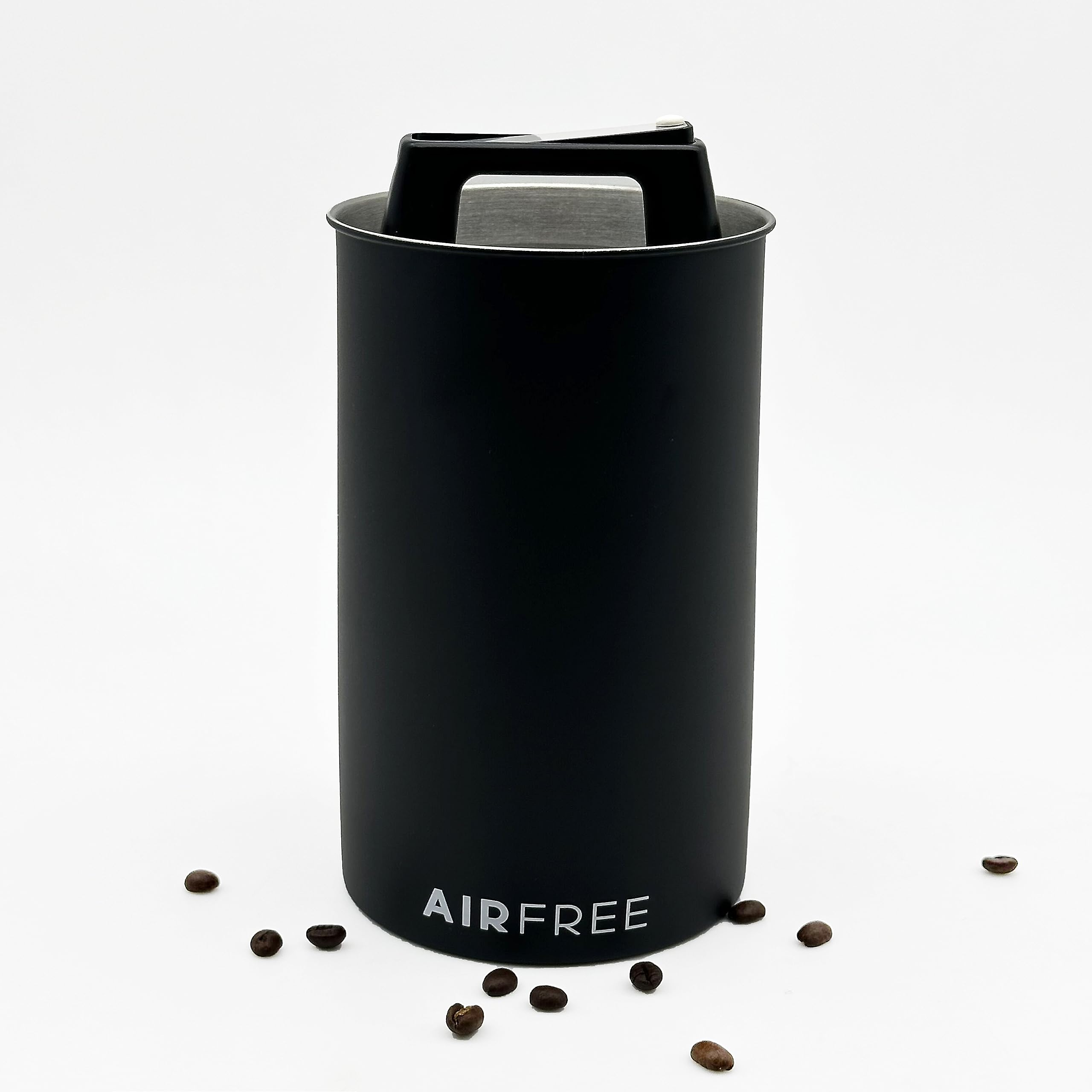 Skywin Metal Canister with Seal Lid, Black Coffee Canister, Coffee Container, Coffee Bean Storage, Vacuum Coffee Canister, Push Out Excess Air Preserve Food Freshness