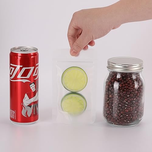 100Pcs Stand Up Pouches, Matte Resealable Bags, Heavy Plastic Ziplock Coffee Bag, Food Snacks Treats Bag, 3.5 x 5.5 inch