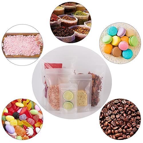 100Pcs Stand Up Pouches, Matte Resealable Bags, Heavy Plastic Ziplock Coffee Bag, Food Snacks Treats Bag, 3.5 x 5.5 inch