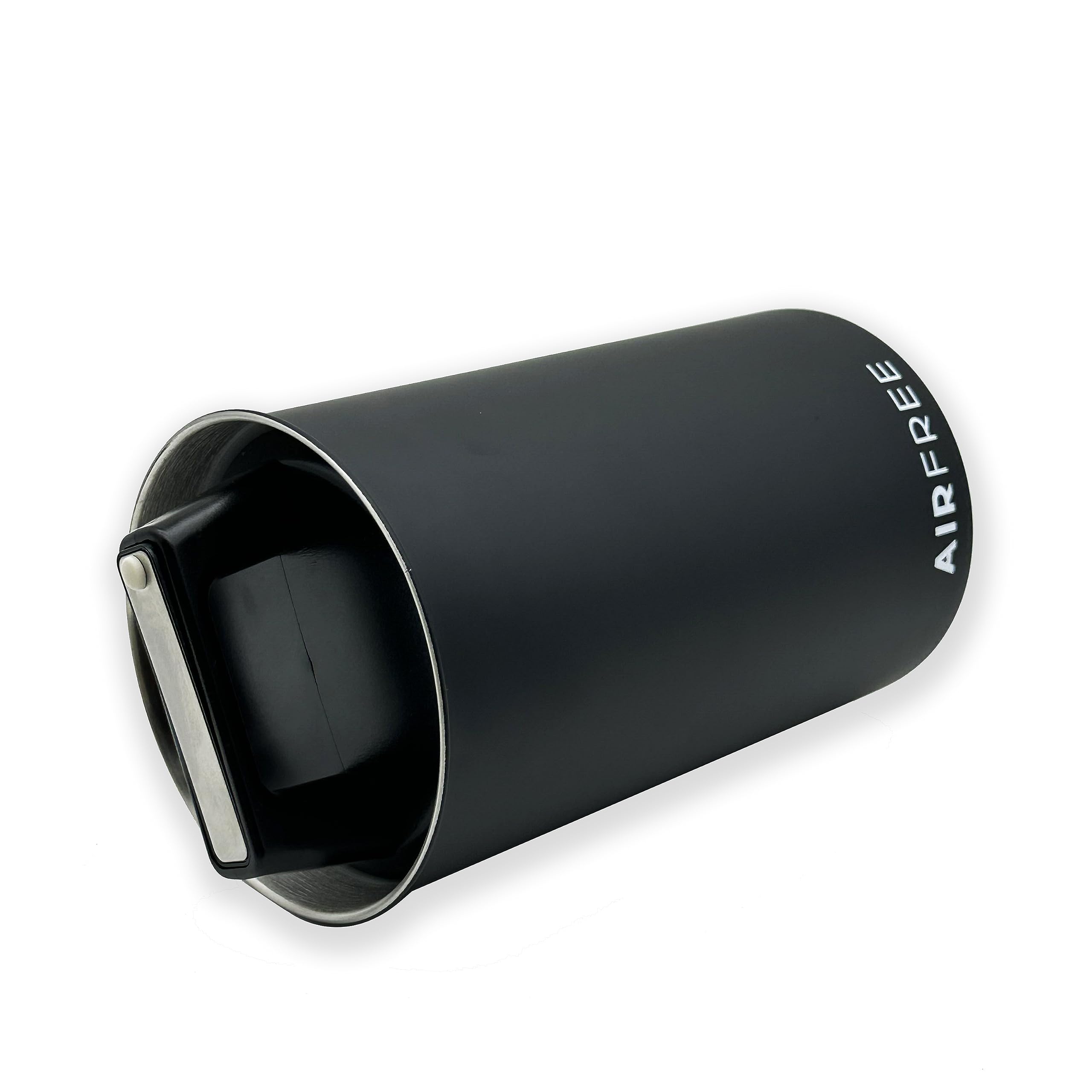 Skywin Metal Canister with Seal Lid, Black Coffee Canister, Coffee Container, Coffee Bean Storage, Vacuum Coffee Canister, Push Out Excess Air Preserve Food Freshness