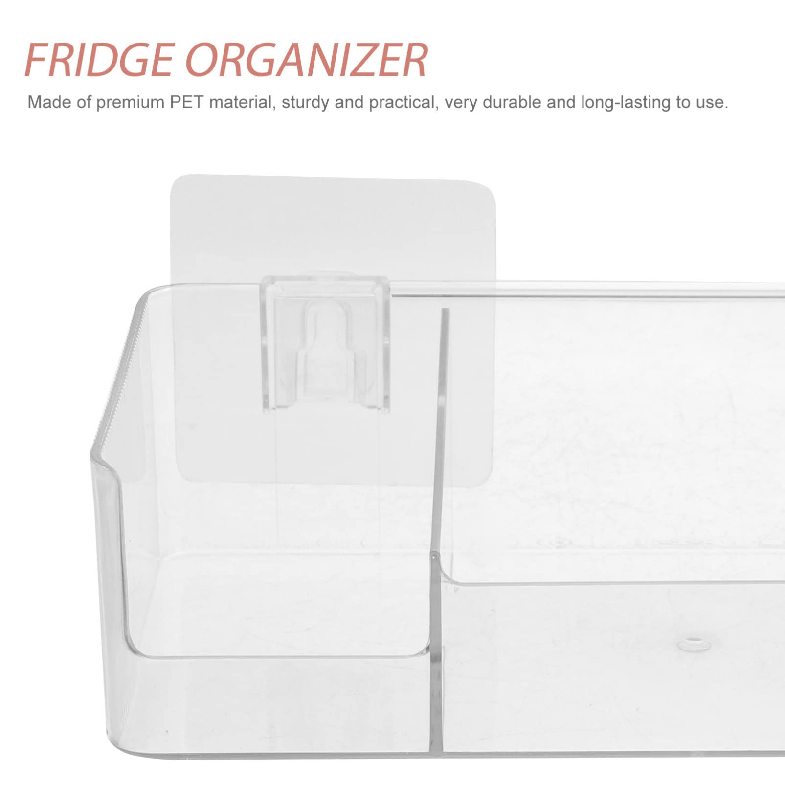 Kichvoe Organizer Storage Cabinet Refrigerator Bin Clear Plastic Bins for Fridge Bath Basket with Suction Cups Refrigerator Crisper Storage Containers Kitchen Organization Fridge Organizer