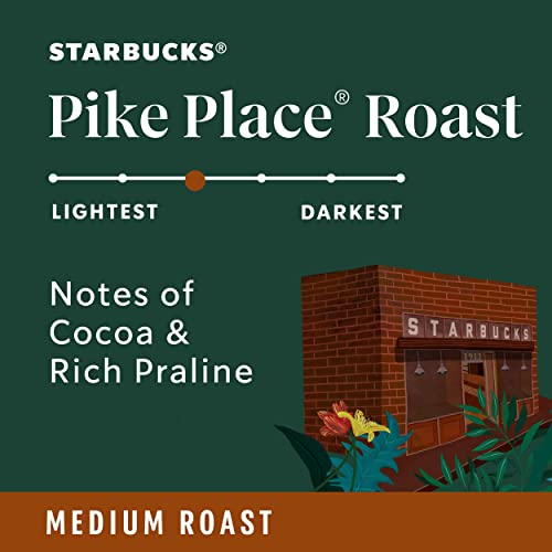 Starbucks Medium Roast Whole Bean Coffee โ Pike Place โ 100% Arabica โ 1 bag (28 oz)