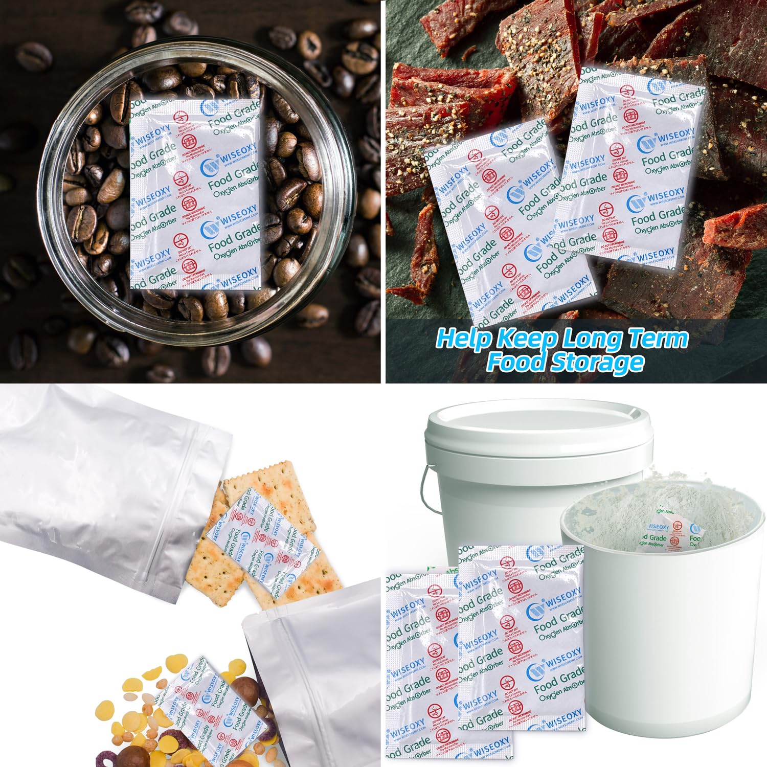 Wisesorb 500CC 50 Packs Oxygen Absorbers for Food Storage, Food Grade Oxygen Absorbers, O2 Absorbers Food Grade for Food Storage