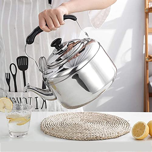 Food Grade Stainless Steel Tea Pots for Stove Top Automatic Whistling Tea Kettle, Anti-scalding Handle Dustproof Lid, Suitable for All Kinds of Stoves (Size : 5L)