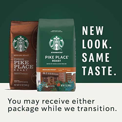 Starbucks Medium Roast Whole Bean Coffee โ Pike Place โ 100% Arabica โ 1 bag (28 oz)