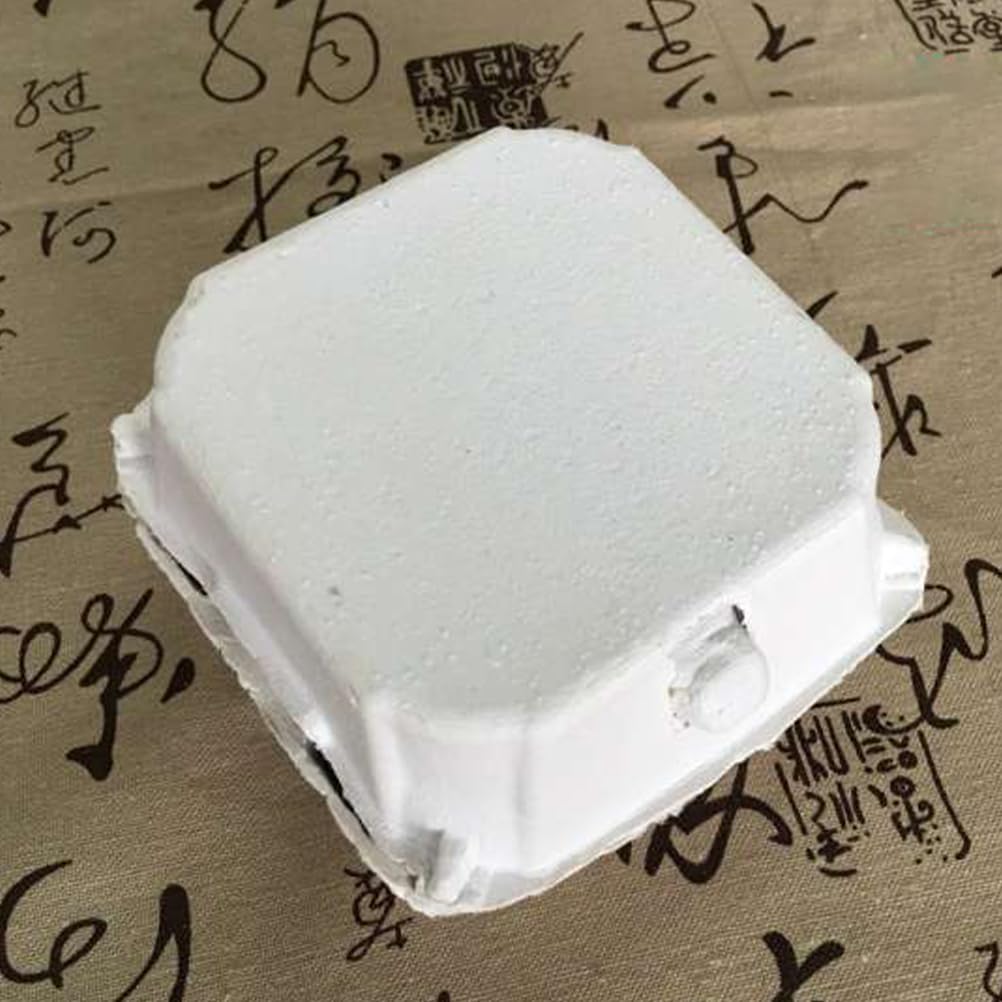 Yardwe 10Pcs Paper Egg Cartons, 4 Pulp Egg Cartons Egg Holders Eggs Storage Containers Egg Trays for Kitchen Farm Market Fridge Transport, White