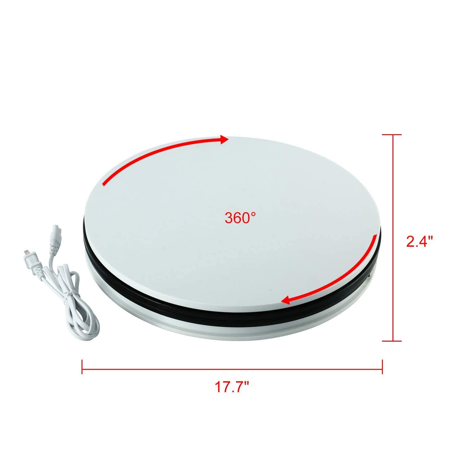 Xeternity-Made XMSound Rotating Display Stand,18inch/45cm 110V Electric Motorized Rotating Turntable Display Stand (White)
