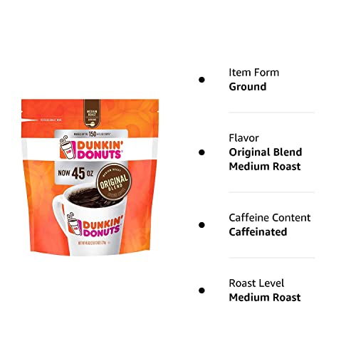 Dunkin' Donuts Ground Coffee, Original Blend Medium Roast, 90 Ounce