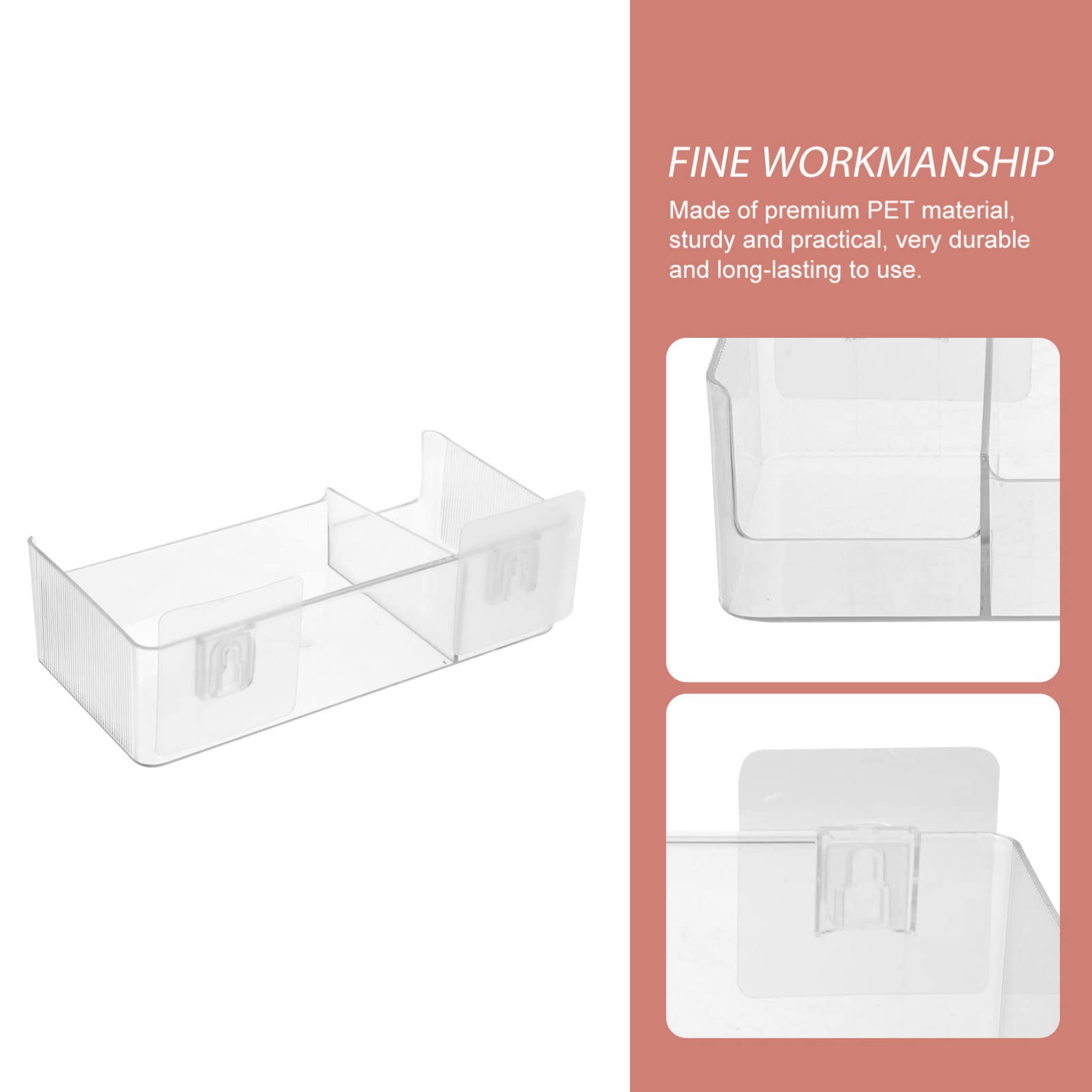 Kichvoe Organizer Storage Cabinet Refrigerator Bin Clear Plastic Bins for Fridge Bath Basket with Suction Cups Refrigerator Crisper Storage Containers Kitchen Organization Fridge Organizer