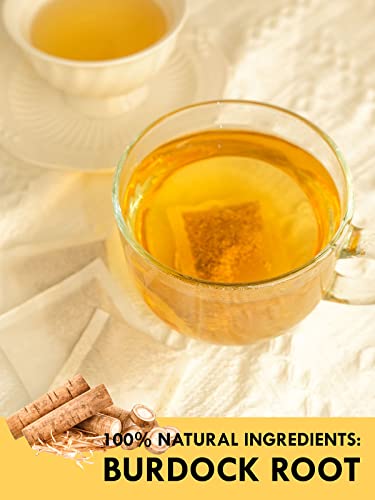 TeeLux Burdock Root Tea Bags, Pure Natural Burdock Root, Caffeine Free, Premium Herbal Tea, 50 Tea Bags