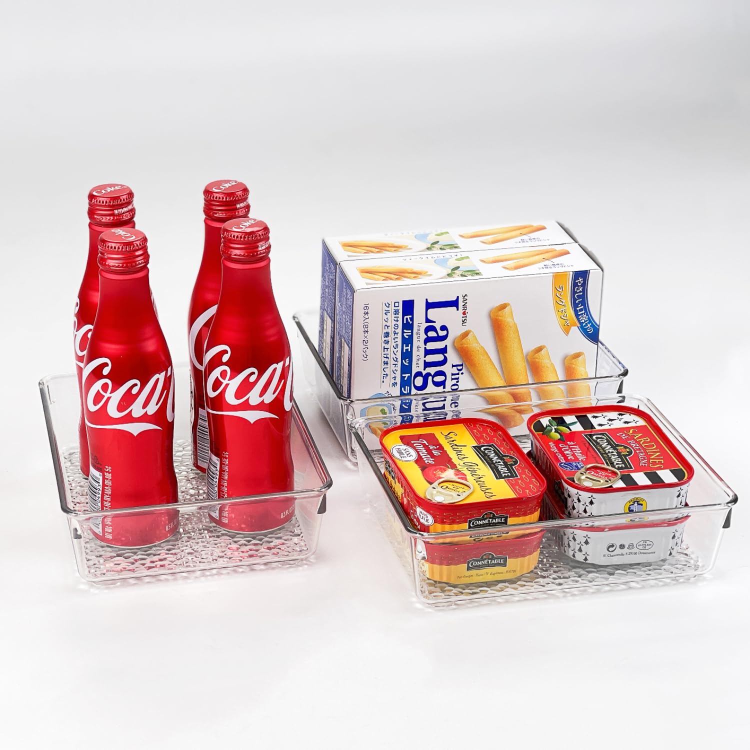 fontal Refrigerator Organizer and Storage Bins -3pcs Clear Plastic Bins For Fridge, Freezer, Kitchen Cabinet, Pantry Organization, BPA Free Fridge Organizer