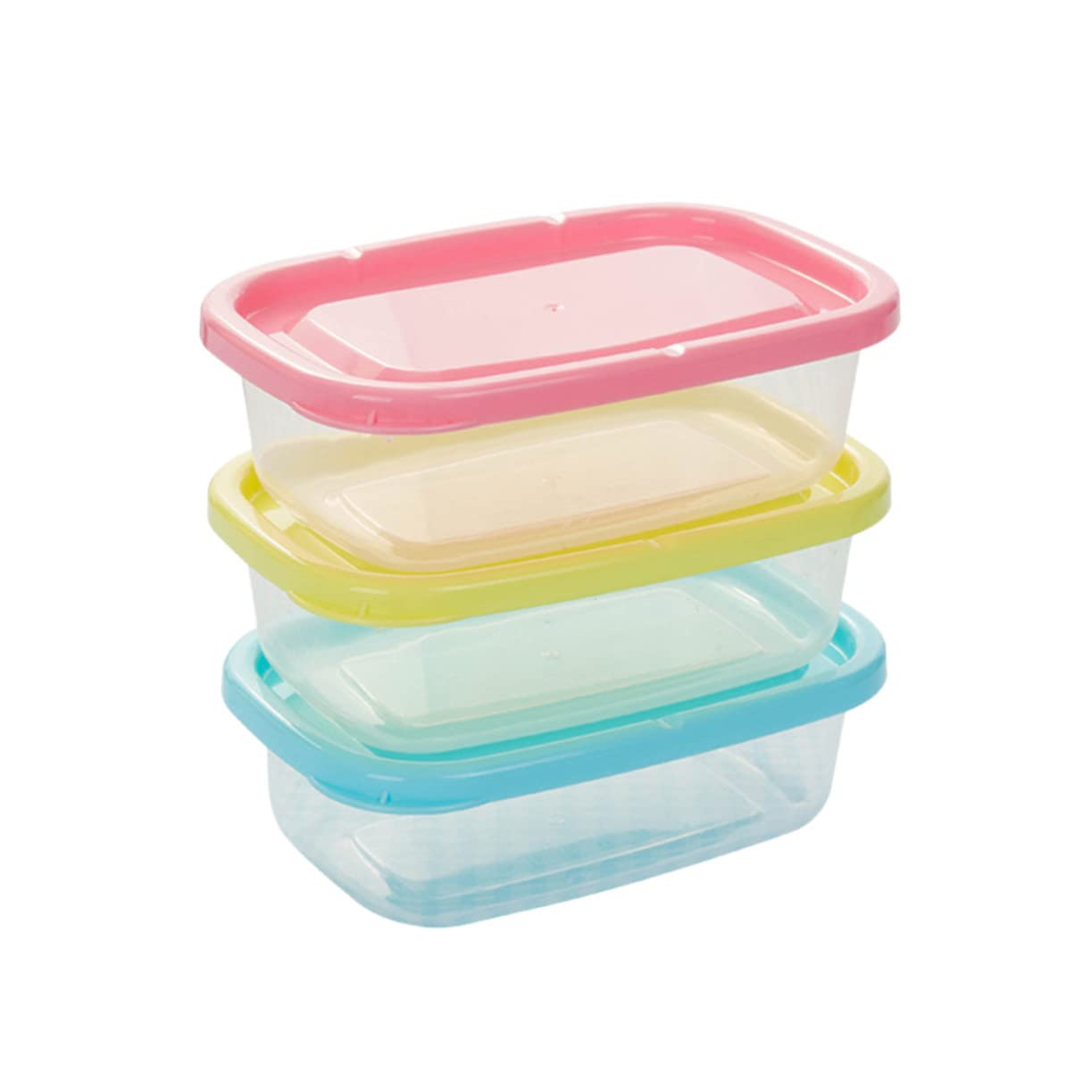 UPKOCH Stackable Mini Plastic Crisper Rectangular Food Containers 200ml Sealed Boxes Microwave Safe for Lunch Travel Color