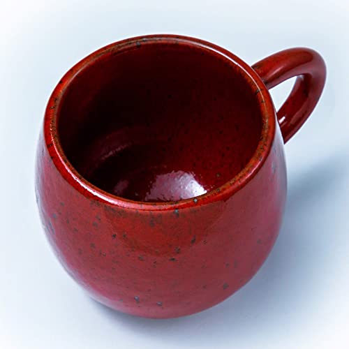 Asayu Japan Ceramic Coffee Pour Over Maker Set in Chrome Red, Slow Brewing Paper Filter Holder and Dripper with 3 Holes for Coffee and Tea (Complete 2PCS Set)