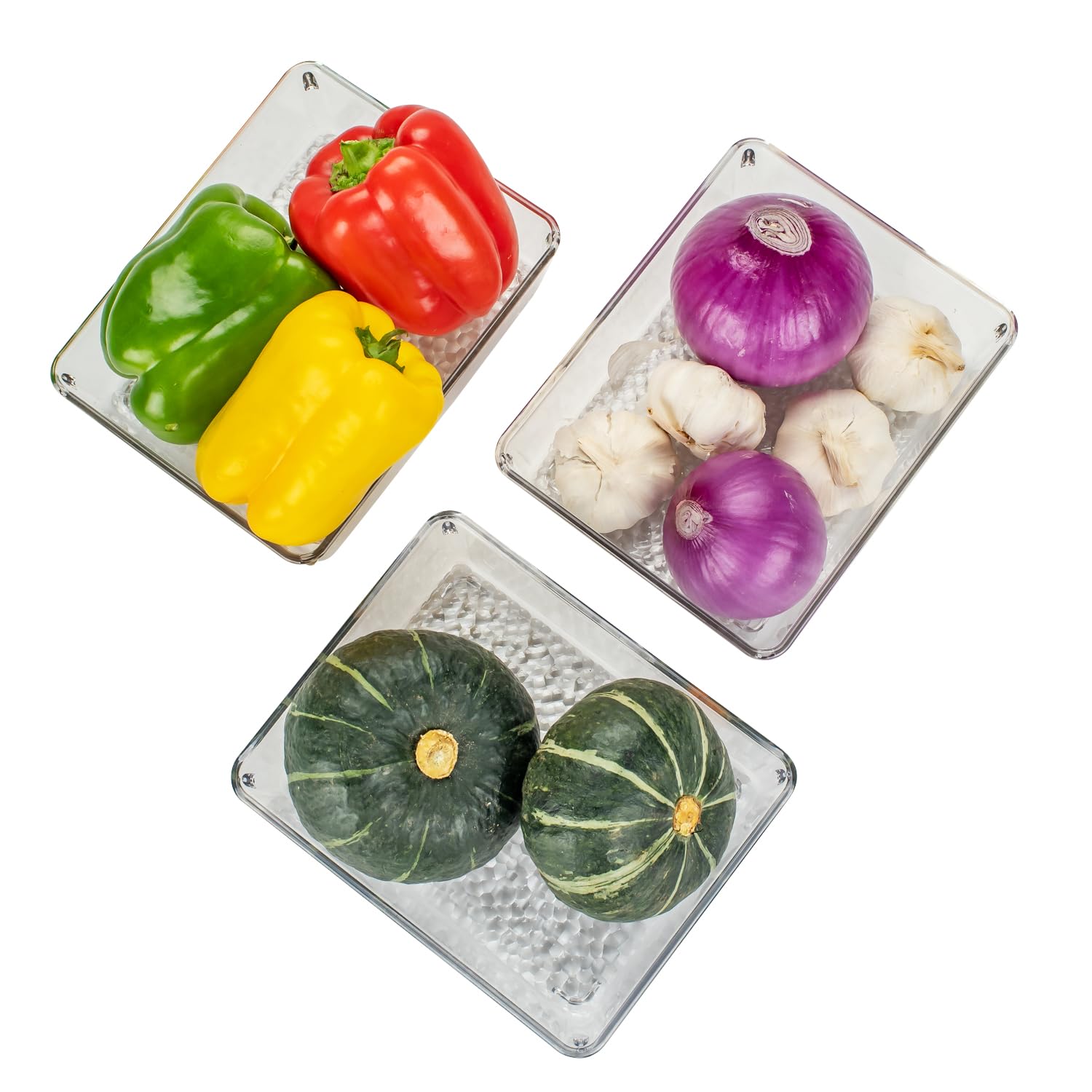 fontal Refrigerator Organizer and Storage Bins -3pcs Clear Plastic Bins For Fridge, Freezer, Kitchen Cabinet, Pantry Organization, BPA Free Fridge Organizer