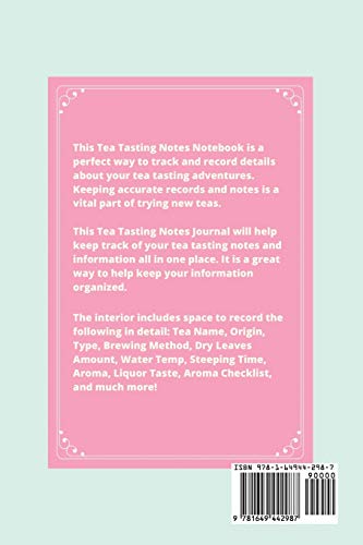 Tea Tasting Notes: Tea Lovers Gift, Write, Record & Keep Track of Teas & Tastings, Journal, Notebook, Log Book