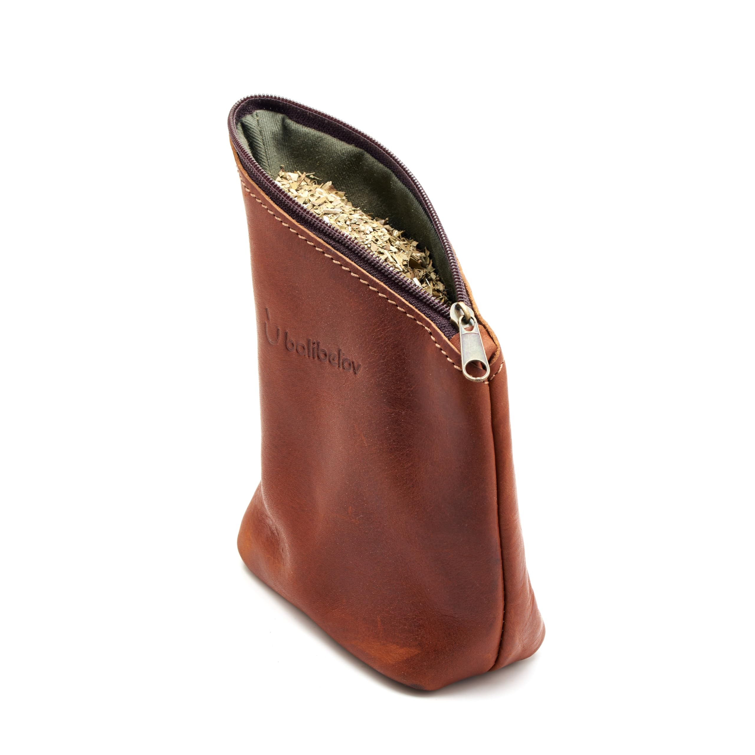 BALIBETOV Handmade Genuine Leather Yerba Container I Yerba Mate Container I Modern Practical Yerbero for Men, Women at Work, Outdoor, Travel, Picnic (Black)