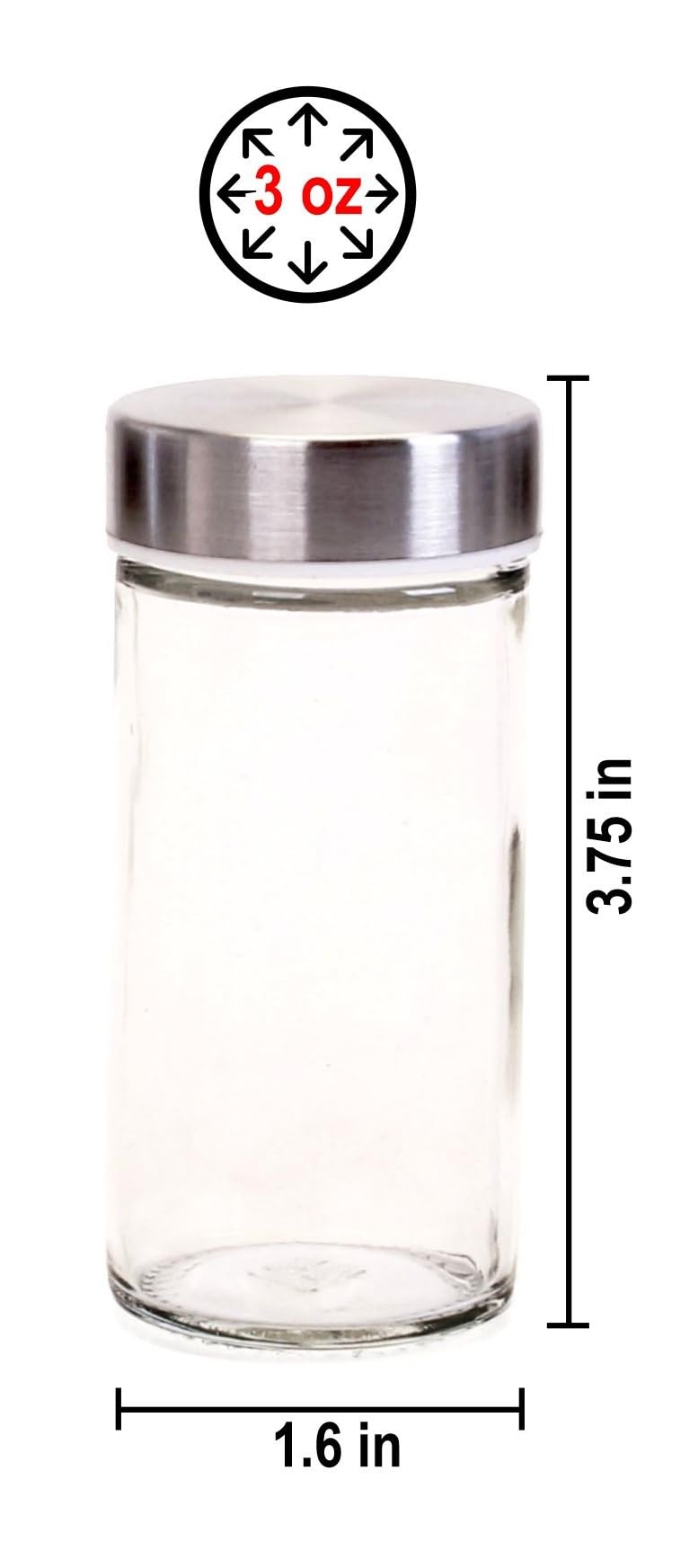 Orii 24 Glass Spice Jars with Stainless Steel Lids, 70 Spice Labels and Funnel, Seasoning Storage Bottles for Spice Rack, Cabinet, Drawer, Pantry
