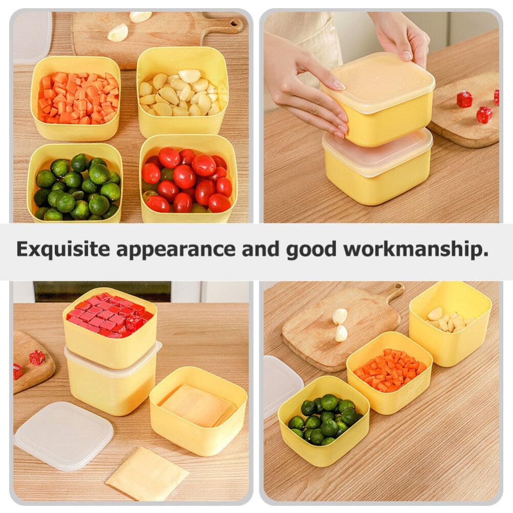 Cabilock Cheese Storage Containers with Lid, Reusable Plastic Slice Holder Airtight Cheese Box, Sealed Food Storage Container, Fruit Vegetable Organizer Container for Fridge