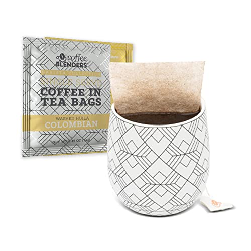 Coffee Blenders Tea Bag Coffee - Colombian Flavor 10 Count Single Serve Instant Coffee, Portable Drip T-Bag Packets, Convenient Fast Fresh Simple