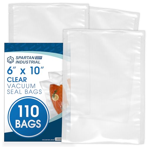 Spartan Industrial - 6" X 10" Vacuum Seal Bags for Food, Marinating, Freezing, Sous Vide Cooking - BPA-Free, Pack of 110