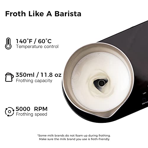 SEVEN&ME Espressor Machine black & white Coffee Maker, with Milk Froth All-in-One Espresso Machine Combination, Latte Cappuccino Macchiato Espresso Electric Moka Pot, One Click Smart Operation(8.66")