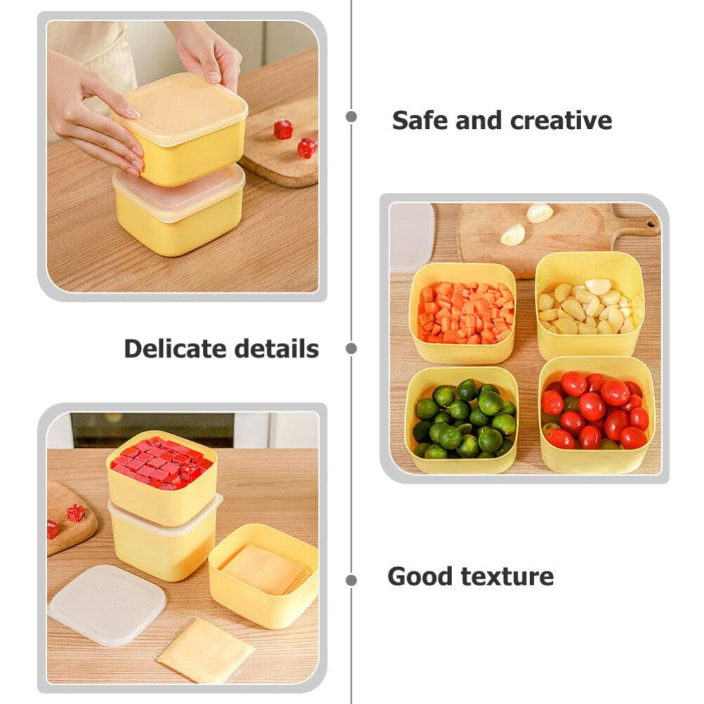 Cabilock Cheese Storage Containers with Lid, Reusable Plastic Slice Holder Airtight Cheese Box, Sealed Food Storage Container, Fruit Vegetable Organizer Container for Fridge