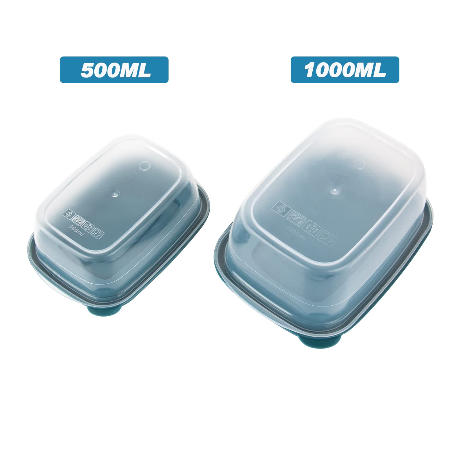 5PCS Food Containers Storage Sets(1000ML per Box),BPA-Free Rectangle Plastic Food Containers with Lids-Stackable Food Storage Box for School,Work,Travel and Meal Prep(Microwave and Fridge Safe)