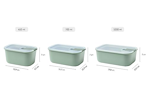 Mepal EasyClip 15oz/450ml - Leakproof & Airtight Food Storage Container | BPA-Free | One-Click Open & Close System | Nordic-Sage | Made in Holland