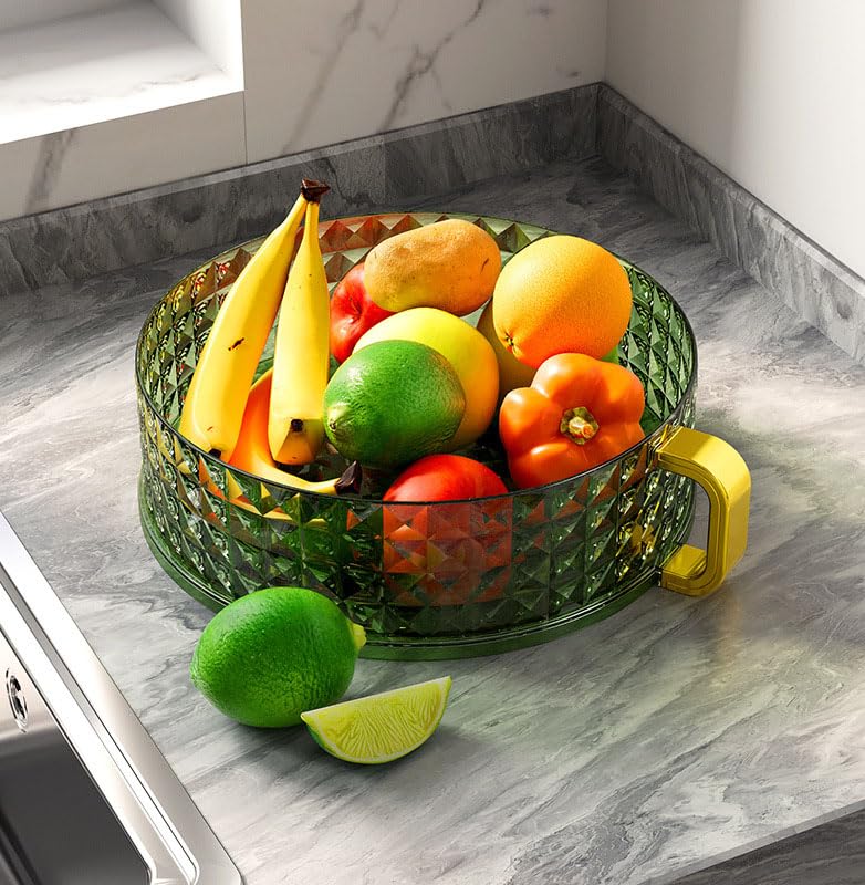NuRcix 2Pcs Food Cover Stackable Refrigerator Fresh-Keeping Box Stackable Fruit Storage Containers Vegetable Storage Keep Fresh For Vegetables, Fruit,Meat And Salad (Green)