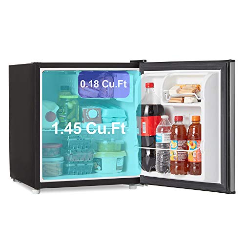 Walsh WSR17S5 Compact Refrigerator, 1.7 Cu.Ft Single Door Fridge, Adjustable Mechanical Thermostat with Chiller, Reversible Doors, Stainless Steel Look