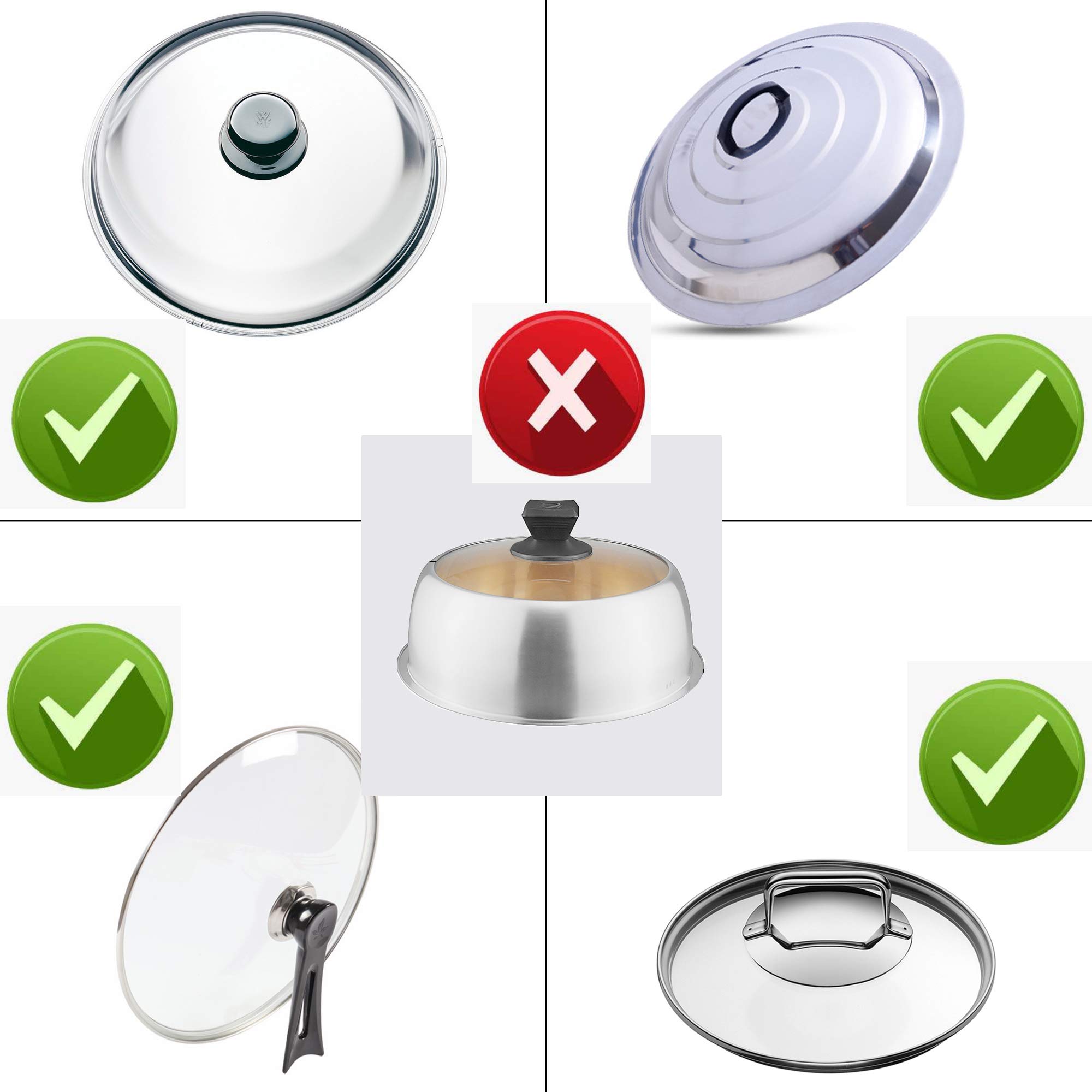 YYST Cabinet Door Pot Lid Rack Pot Lid Holder Organizer for Kitchen Wall - Fit Standard Lids 5-10 Inches (4)