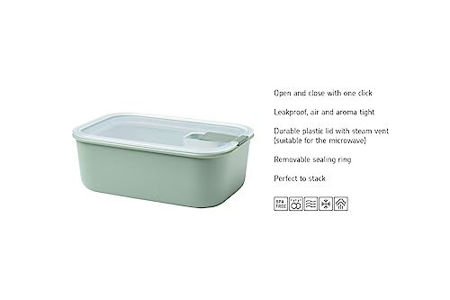 Mepal EasyClip 15oz/450ml - Leakproof & Airtight Food Storage Container | BPA-Free | One-Click Open & Close System | Nordic-Sage | Made in Holland