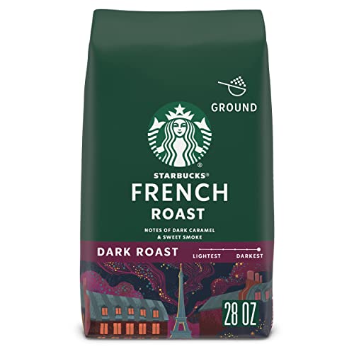 Starbucks Ground Coffee—Dark Roast Coffee—French Roast—100% Arabica—1 bag (28 oz) - (Packaging May Vary)