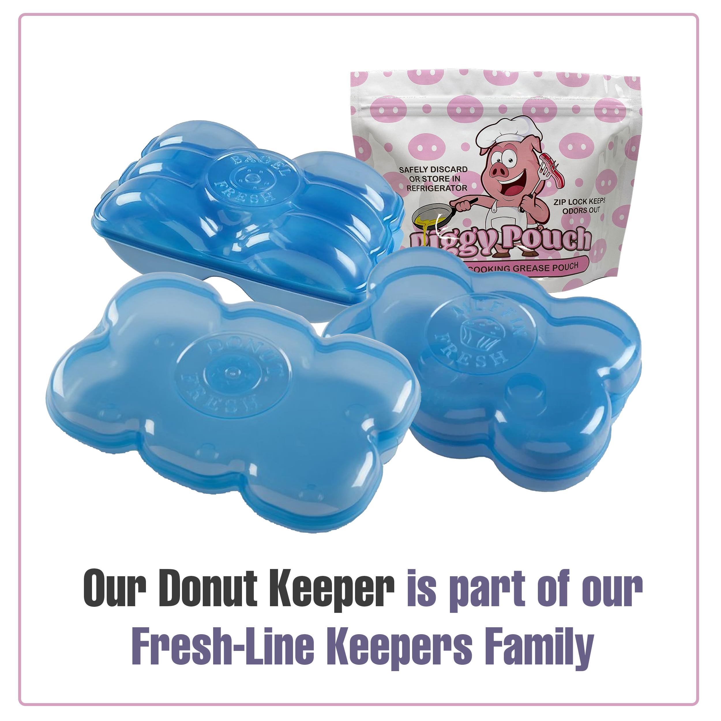 Touch Up Cup Donut Fresh Storage Container Holder, Airtight and Reusable, BPA-Free, As Seen On Shark Tank Products, Pack of 2, Holds 12 Fresh Donuts