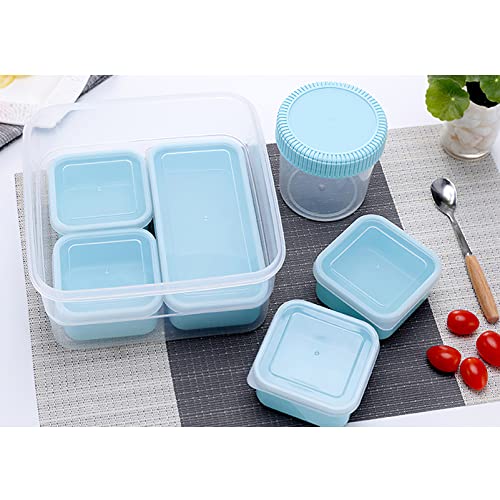 amokk Snackle Box Charcuterie Container with Handle Divided Lunch Box Containers for Adults Salad Container BPA Free (Blue)