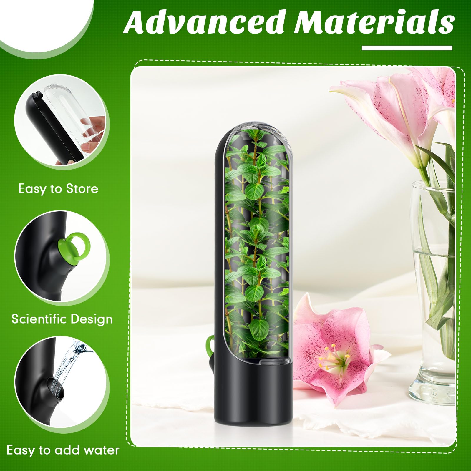 Mifoci 6 Pack Herb Saver Pod Herb Saver for Refrigerator Herb Keeper Cilantro Container Herb Storage Containers Herb Holder for Fridge Parsley Asparagus Cilantro Keeps Fresh for 2-3 Weeks