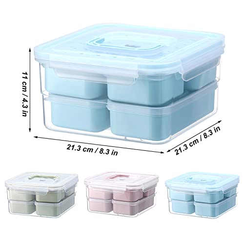 amokk Snackle Box Charcuterie Container with Handle Divided Lunch Box Containers for Adults Salad Container BPA Free (Blue)