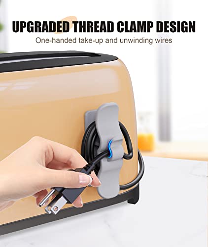iBytoc Cord Organizer for Kitchen Appliances, 6 Pack [Super Sticky] Cord Wrappers, [Extra Large] Appliance Cord Organizer Stick on Mixer, Blender, Coffee Maker, Air Fryer, Water Heater
