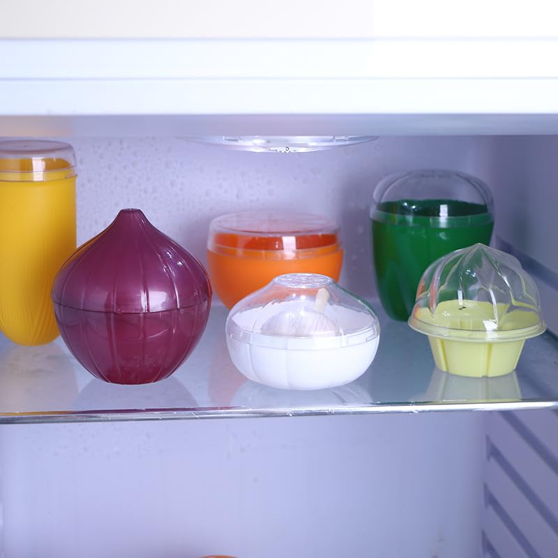 XIZHI 2 Pack Onion Storage Containers Reusable Refrigerator Onion Saver Container Keep Onion Fresh for Leftover Onion Storage Holder for Fridge