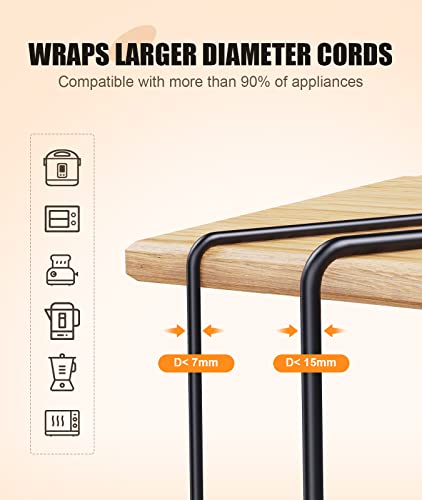 iBytoc Cord Organizer for Kitchen Appliances, 6 Pack [Super Sticky] Cord Wrappers, [Extra Large] Appliance Cord Organizer Stick on Mixer, Blender, Coffee Maker, Air Fryer, Water Heater