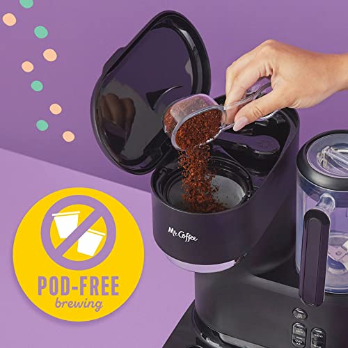 Mr. Coffee Single-Serve 3-in-1 Iced and Hot Coffee and Tea Maker and Blender with Reusable Filter, Scoop, Recipe Book, 2 Tumblers, Lids and Straws