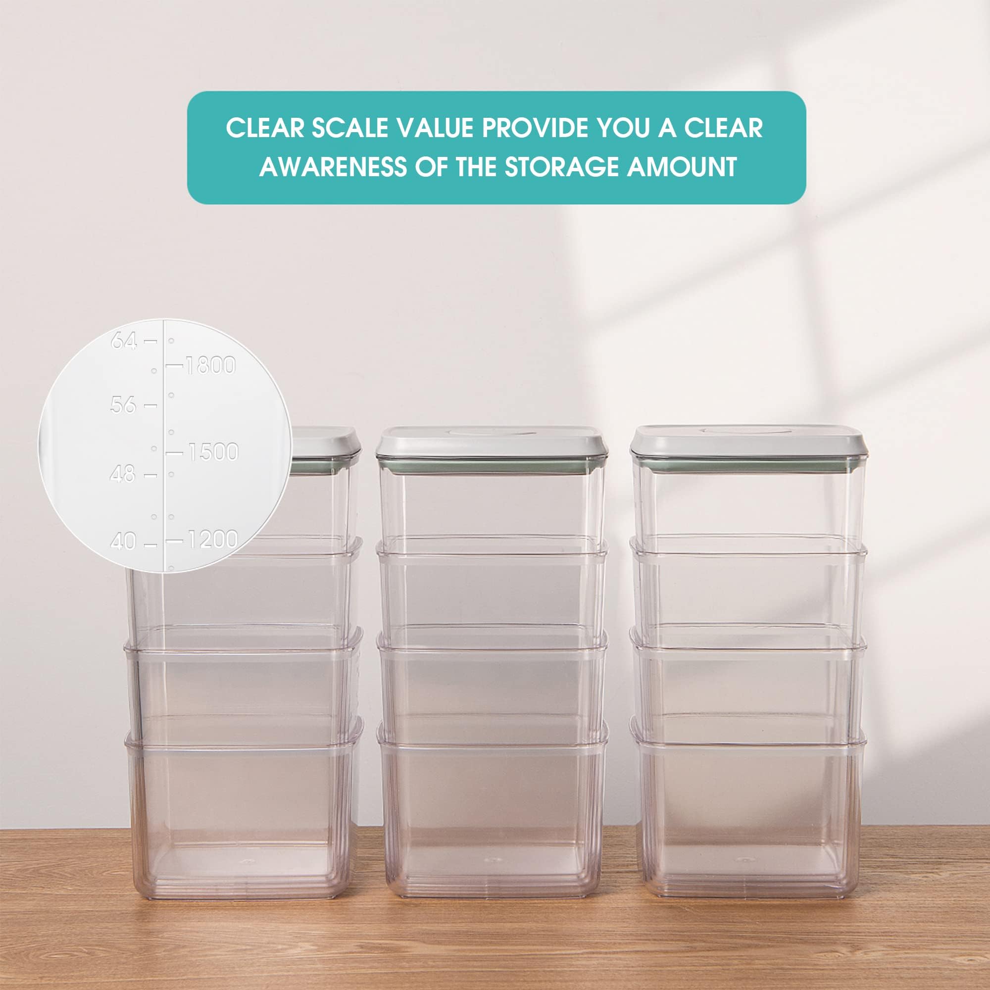 Vhorate Pop Containers for Food Storage, Pop Top Food Storage Containers with Lids BPA Free, Airtight Container Sets for Pantry,Kitchen 4PCS
