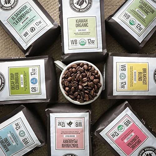 Charleston Coffee Roasters | Specialty Organic Ground Coffee | Hand Picked, Premium Slow Roast (SWP Decaf, Dark Roast) 12 Oz