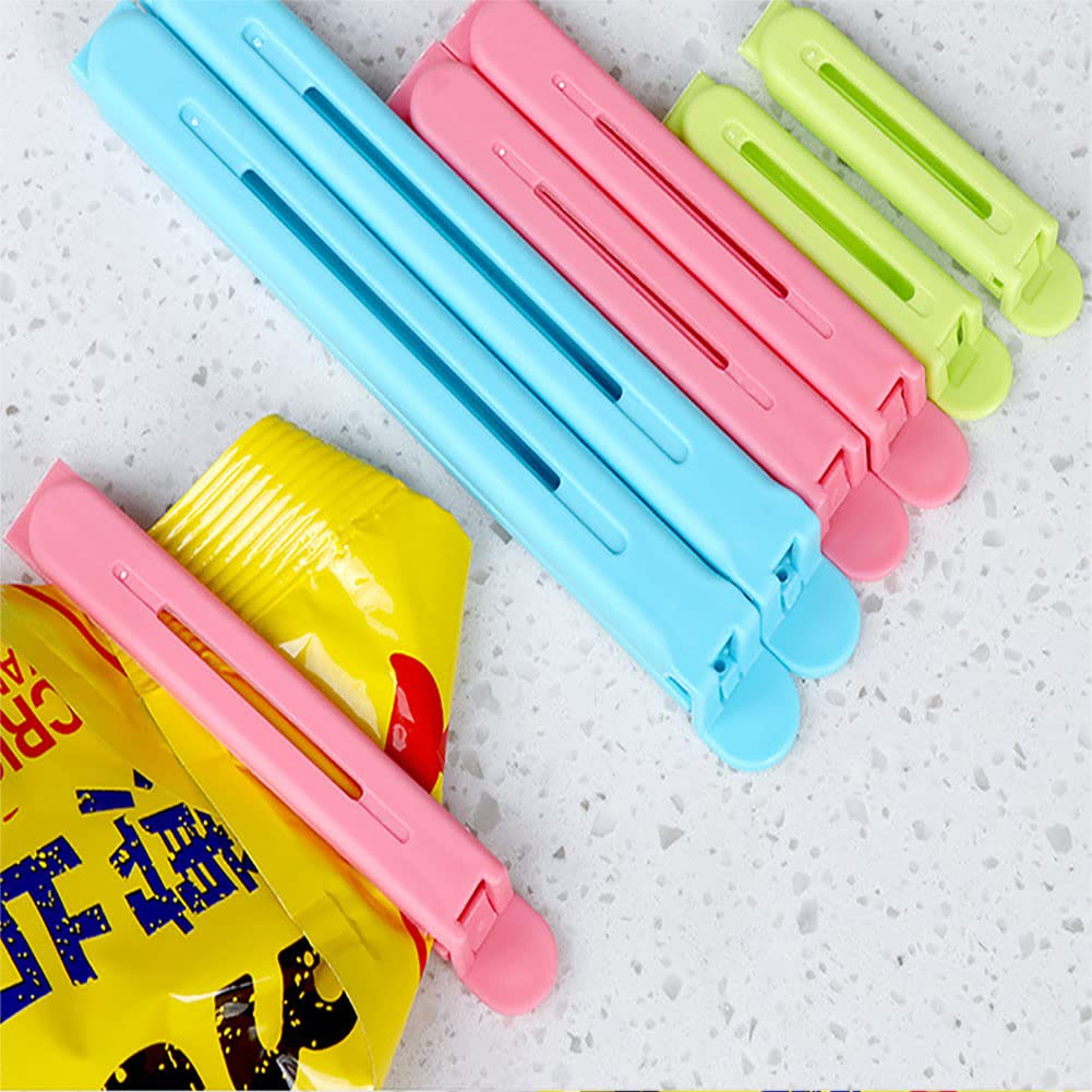 Terrysun 12 Pcs Plastic Sealing Clips, 2.8-4.3-6.3 Inch Reusable Chip Bag Clips, Air Tight Seal Grip for Bread, Snack and Food Bags