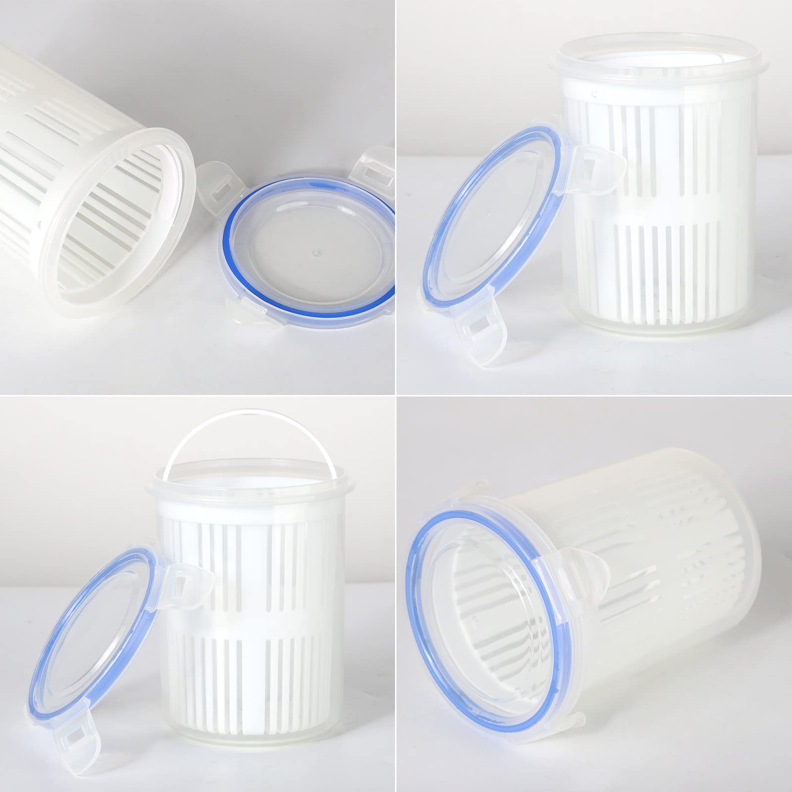 TITA-DONG Pickle Holder Keeper Lifter, Pickle Jar with Strainer Insert, Transparent Pickle Storage Container with Leaks Proof and Lock It Lid, Leak proof Juice Separator for Airtight Food Storage(#1)