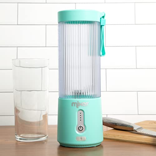 Mixerr Light Mint Portable Blender for Shakes and Smoothies, USB Rechargeable, More blends per charger, cordless blender On-the-Go 450 ml Juicer Cup for Sports, Travel and Outdoors (Light Mint)