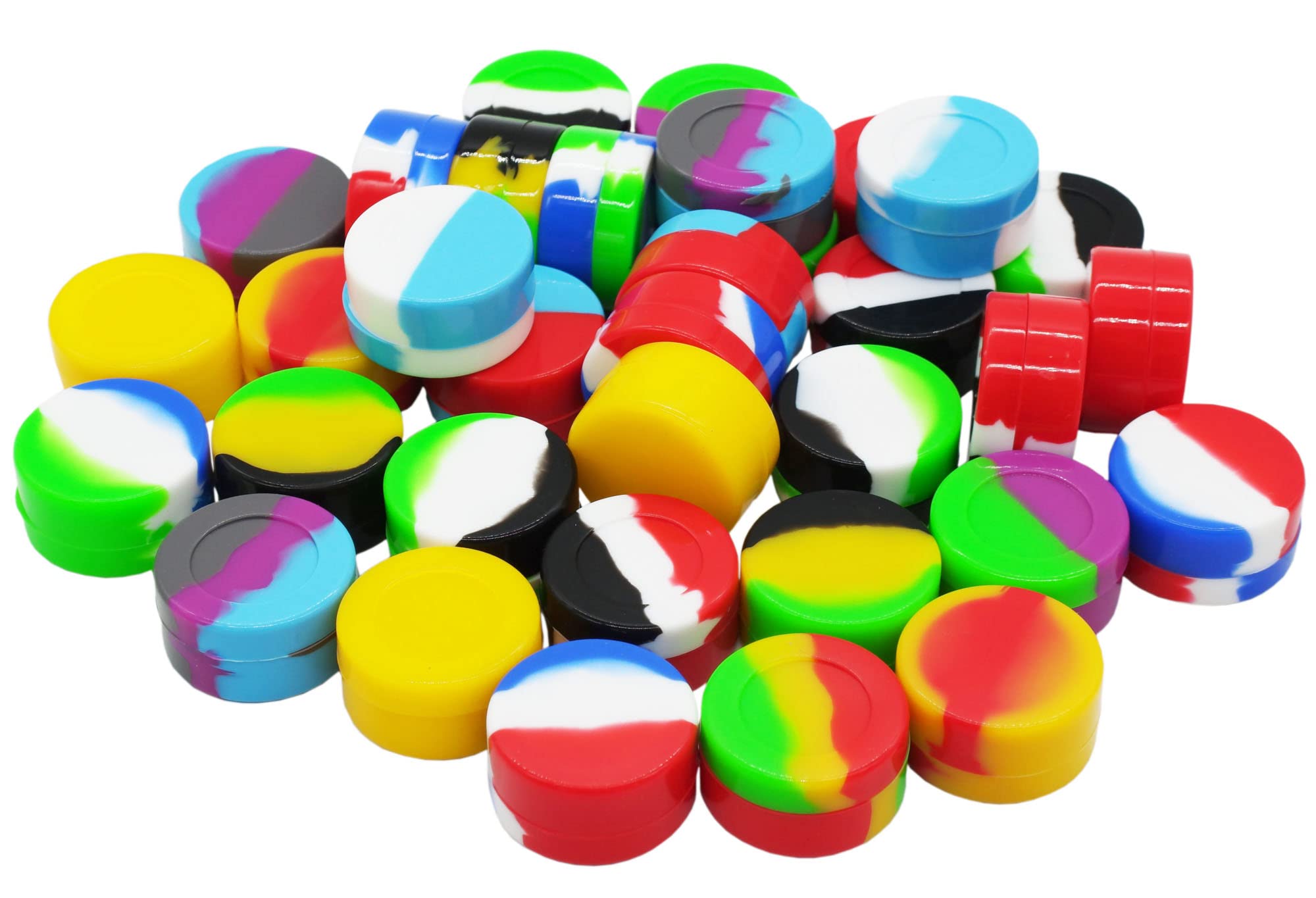 KUVIS 7ml Silicone Wax Containers Concentrate Non-stick Oil Jars Food Grade Multi Use (10)
